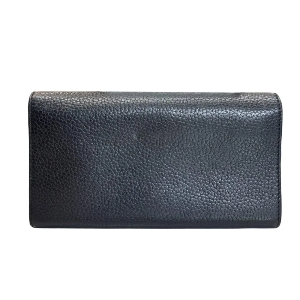 Gucci | Bags | Gucci Black Pebbled Leather Gg Marmont Wallet With Chain ...
